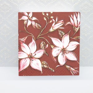Tissue Box Cover Red Tissue Box Tissue Holder Floral Tissue Box Cube ...