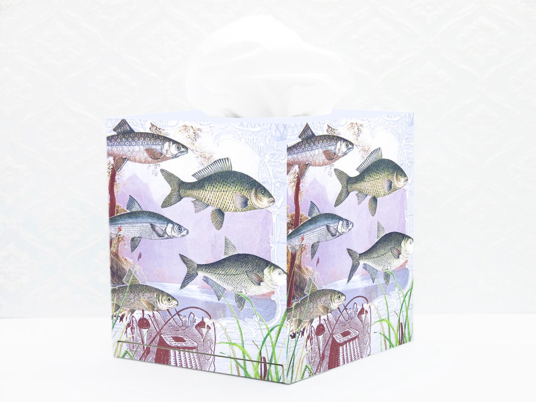 Tissue Box Cover Coastal Tissue Box Fish Tissue Box Decorated Tissue ...