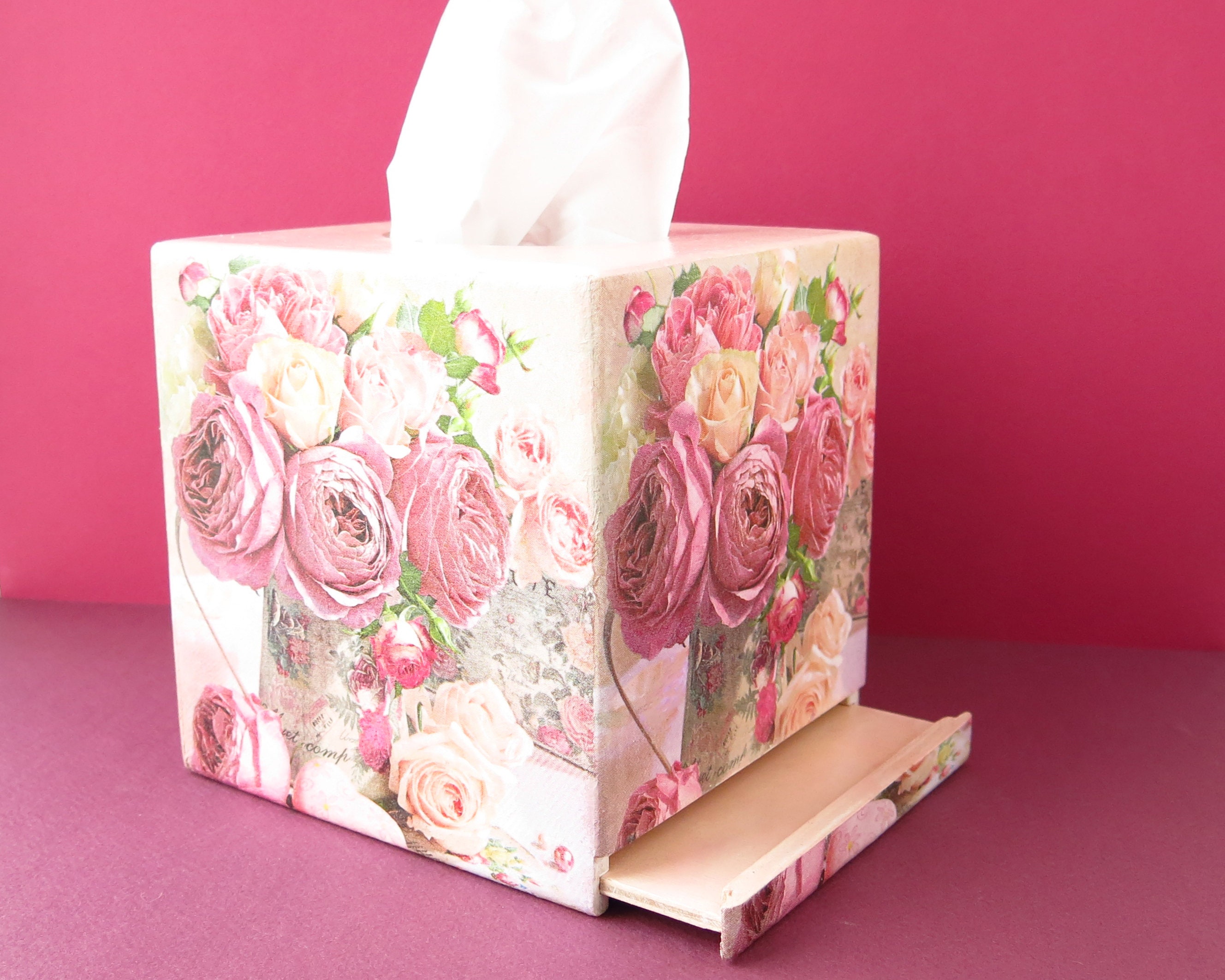 Tissue box cover Pink tissue box Vanity mirror decor Tissue | Etsy