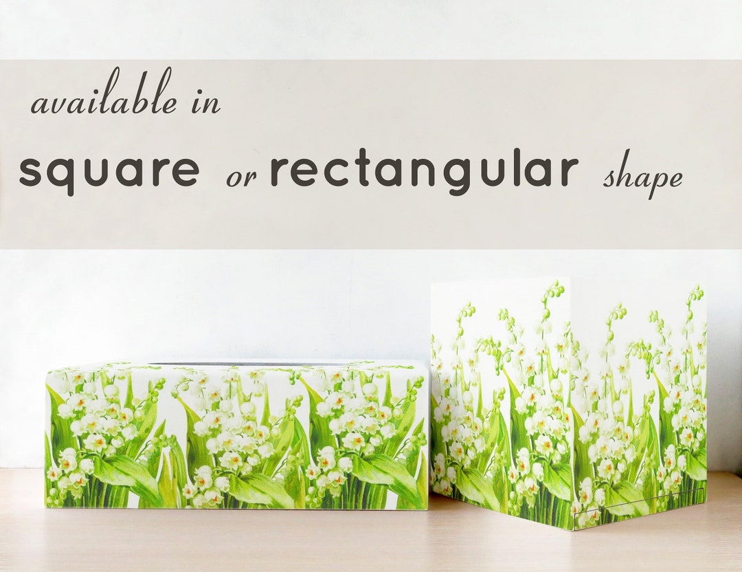 Tissue Box Cover Lily of the Valley Floral Tissue Box Decoupage Tissue ...