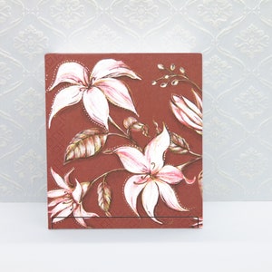Tissue Box Cover Red Tissue Box Tissue Holder Floral Tissue Box Cube ...