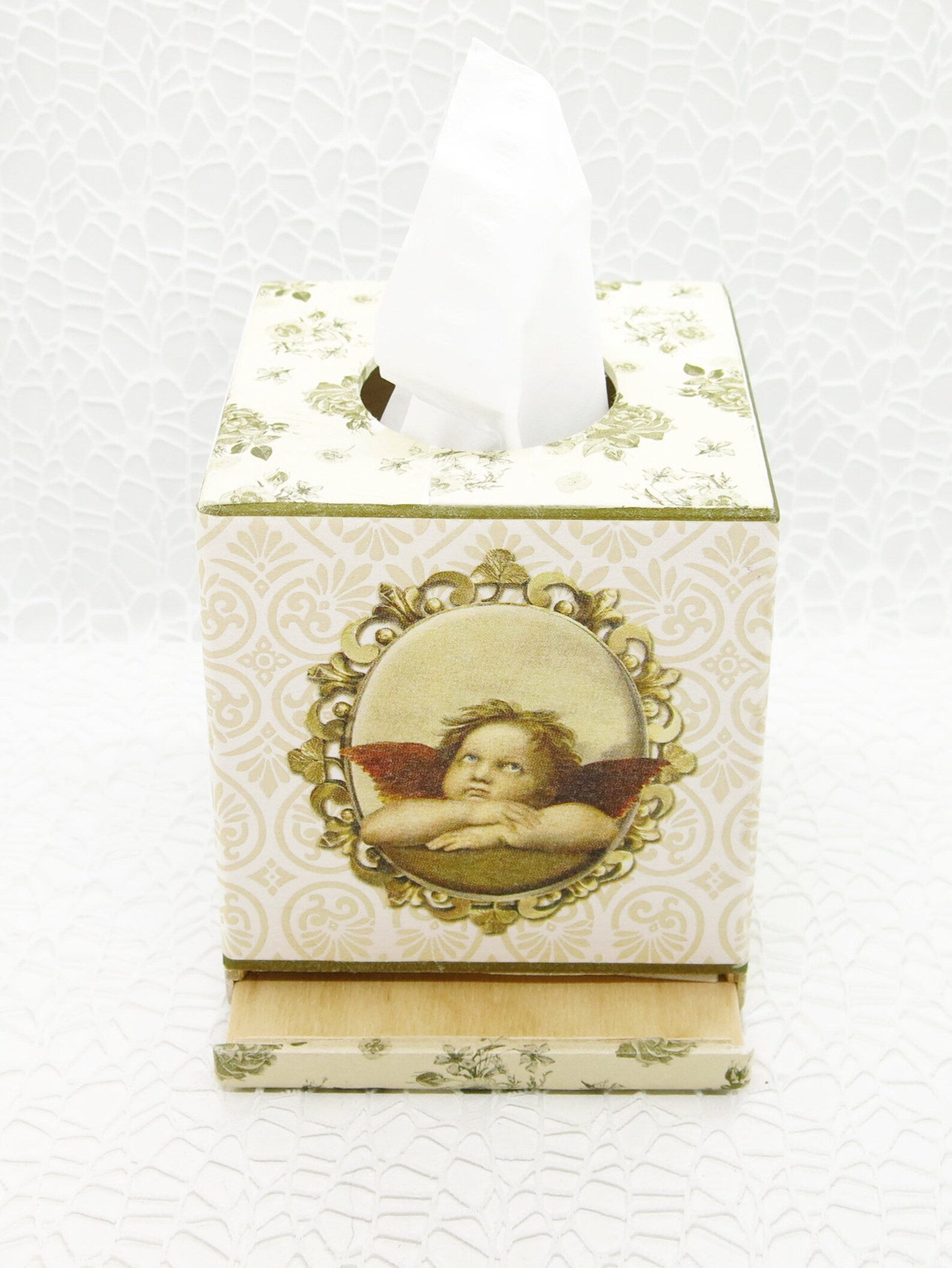 Tissue Box Cover Raphael Angel Bedroom Decor Wooden Tissue - Etsy