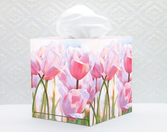 Handmade Decoupage Wooden Tissue Box Cover Spring Tulips - Etsy