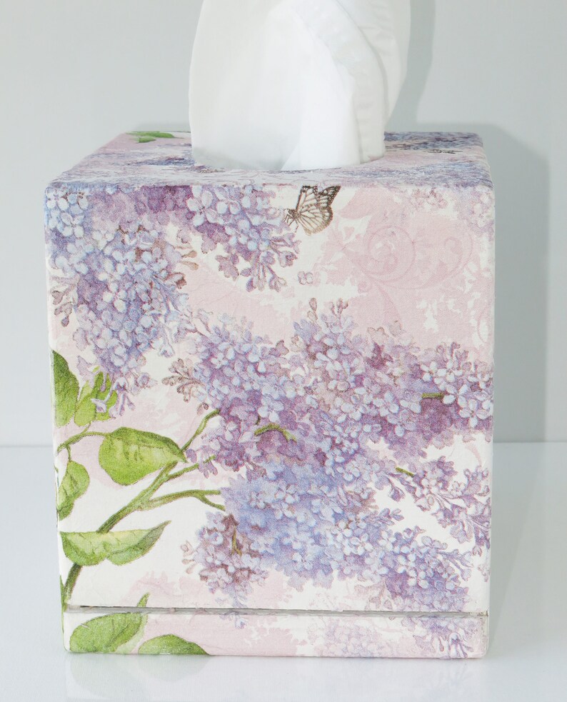 Tissue Box Cover Lilac Tissue Box Holder Purple Tissue Box Rectangular ...