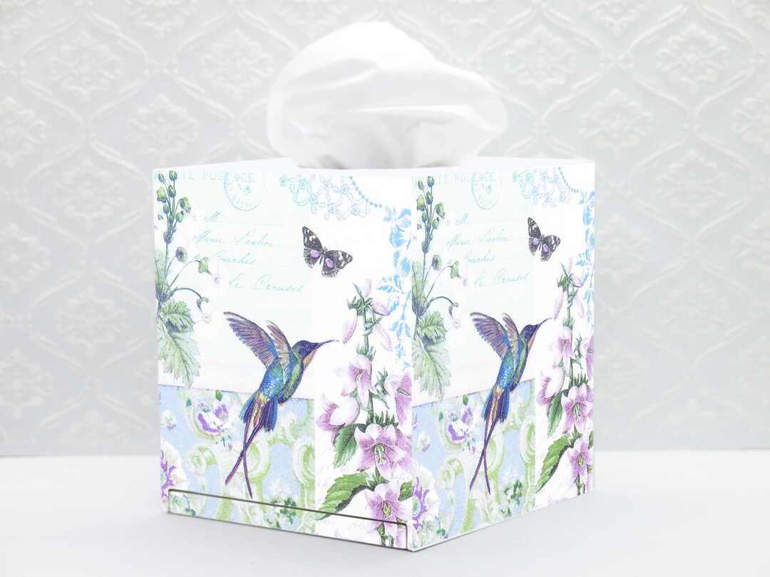 Tissue Box Cover, Hummingbird Tissue Box, Square Tissue Cover, Tissue ...