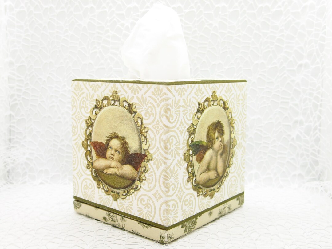 Tissue Box Cover Raphael Angel Bedroom Decor Wooden Tissue Holder ...