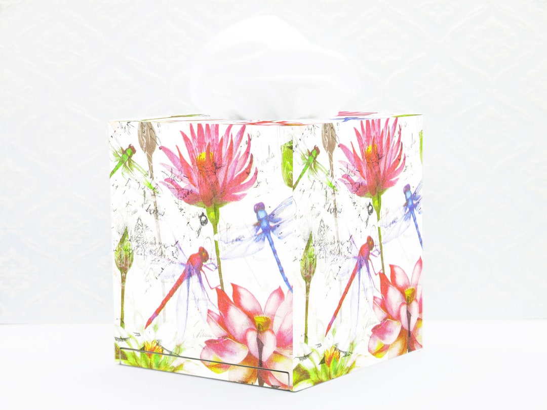 Tissue Box Cover, Dragonflies Tissue Box, Tissue Box Holder, Wooden ...