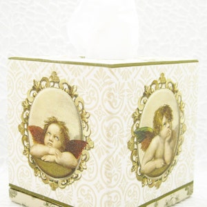Tissue Box Cover Raphael Angel Bedroom Decor Wooden Tissue Holder ...