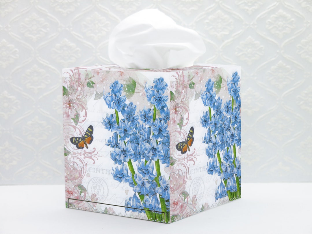 Tissue Box Cover Decorated Tissue Box Wooden Tissue Holder Butterfly ...