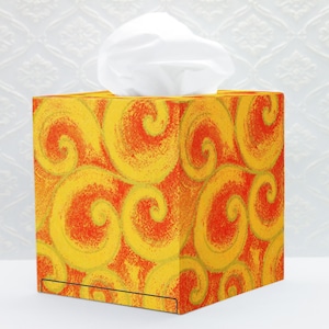 Tissue Box Cover Orange Tissue Box Tissue Holder Square Tissue Box ...