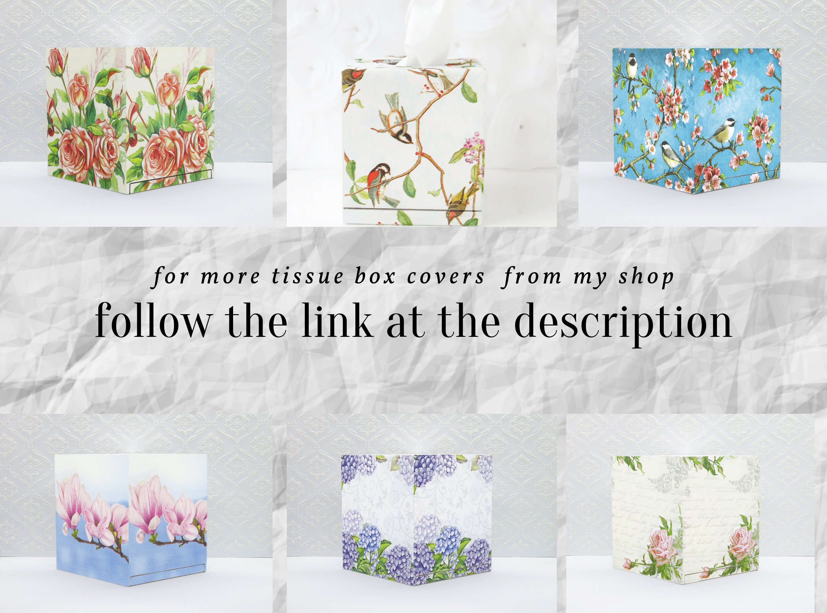 Tissue Box Cover Floral Tissue Box Holder Wooden Tissue Box - Etsy