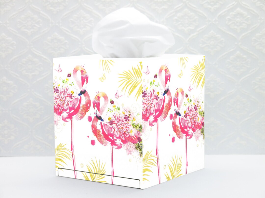 Tissue Box Cover Flamingo Tissue Box Tissue Box Holder Decoupage Tissue ...