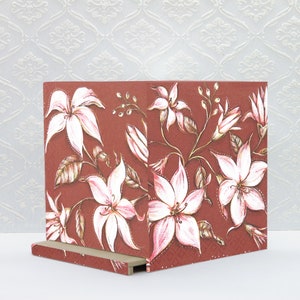 Tissue Box Cover Red Tissue Box Tissue Holder Floral Tissue Box Cube ...