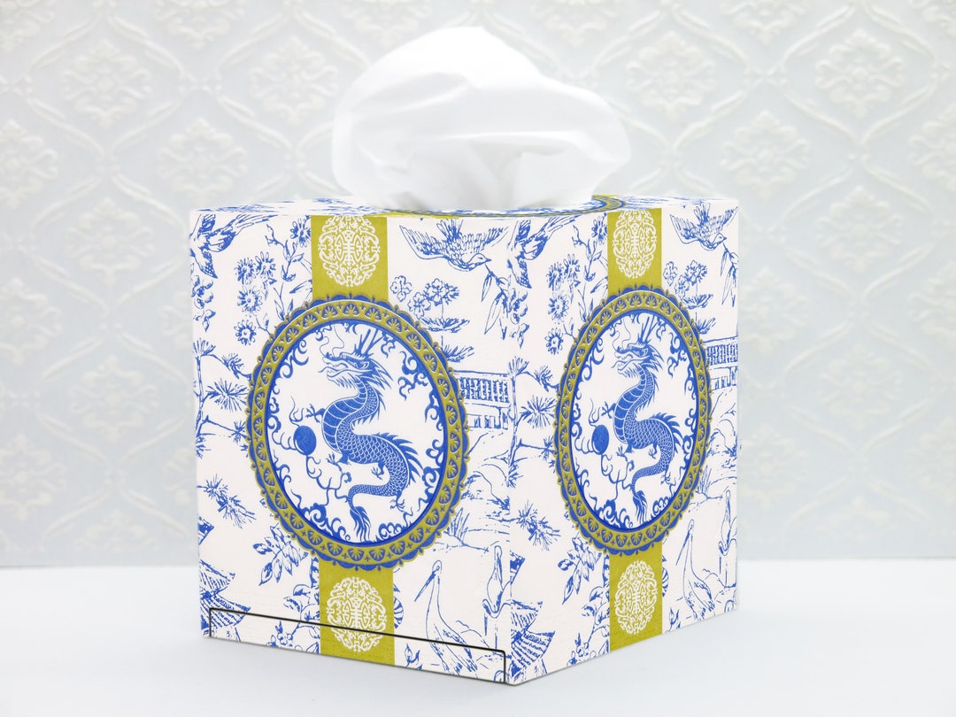 Tissue Box Cover With Dragon, Tissue Holder, Cube Tissue Box, Decorated ...
