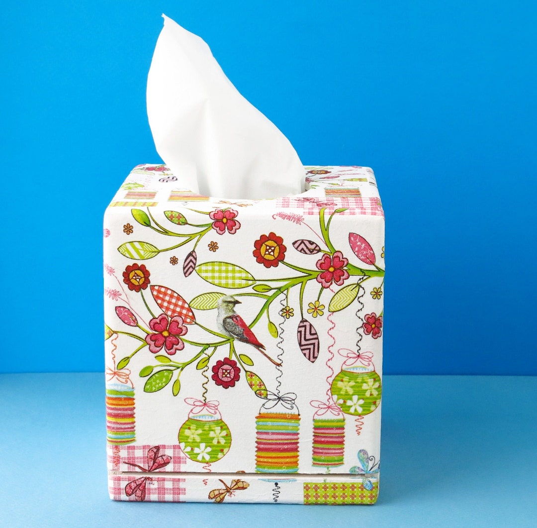 Tissue Box Cover, Birds Home Decor, Tissue Box Holder, Tissue Storage ...
