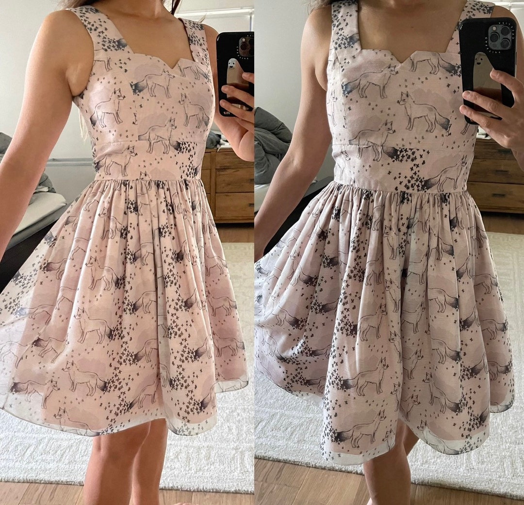 Pink Wolf Print 50s Style Dress - Etsy