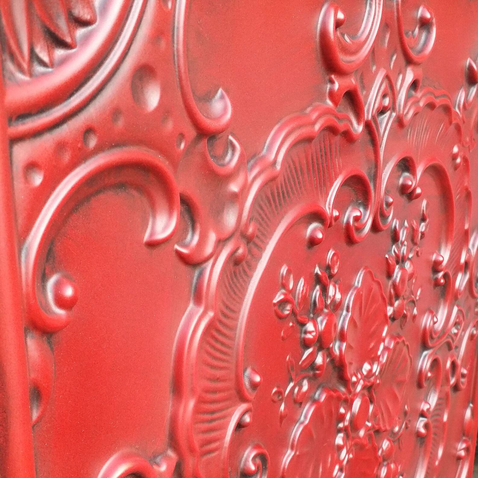 PL19 Faux Tin Antique Red Ceiling Tile 3D Embossed Photography | Etsy
