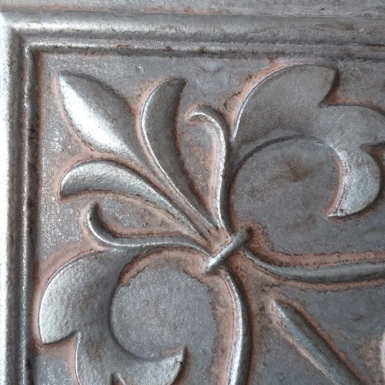 Embellished 2x2 Ceil Tile Faux Tin Weathered Iron Decor Art | Etsy