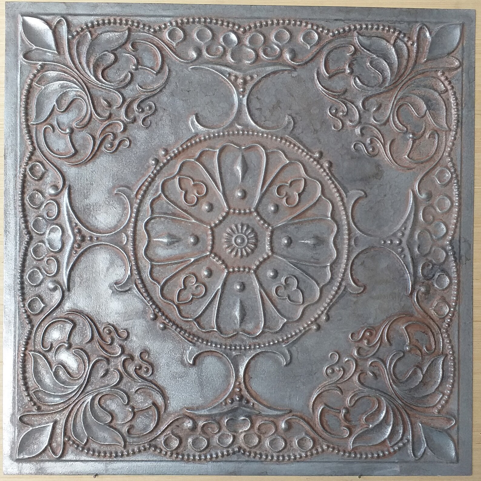 Embellished 2x2 Ceil Tile Faux Tin Weathered Iron Decor Art - Etsy