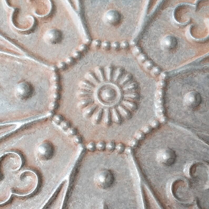 Embellished 2x2 Ceil Tile Faux Tin Weathered Iron Decor Art - Etsy