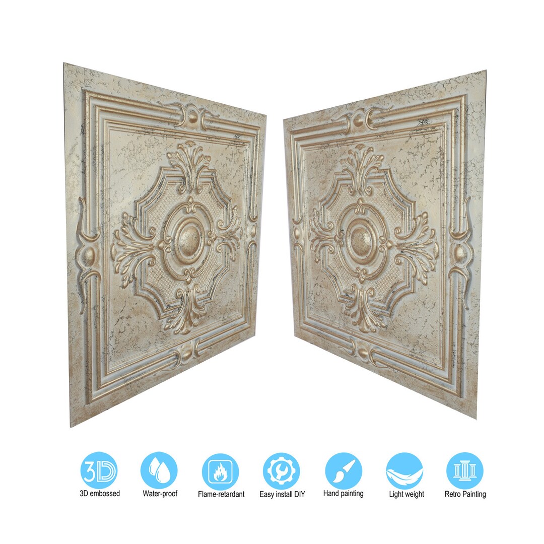 Faux Tin Suspended Ceiling Tiles Vintage Distressed Crack - Etsy