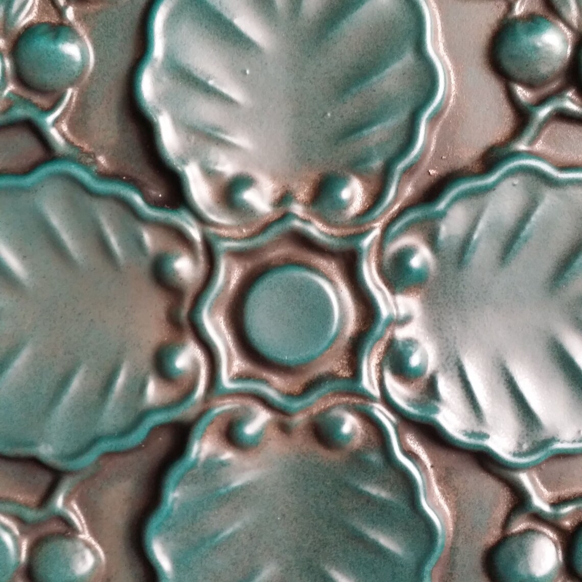 PL19 Faux Tin Antique Cyan Ceiling Tile 3D Embossed | Etsy