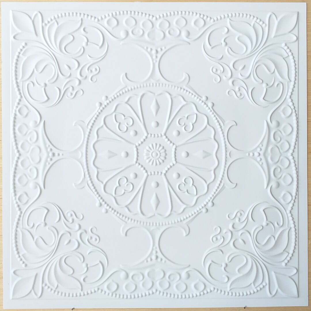 PL71 Faux Painting Ceiling Tiles White Matt 3D Embossed Photography ...
