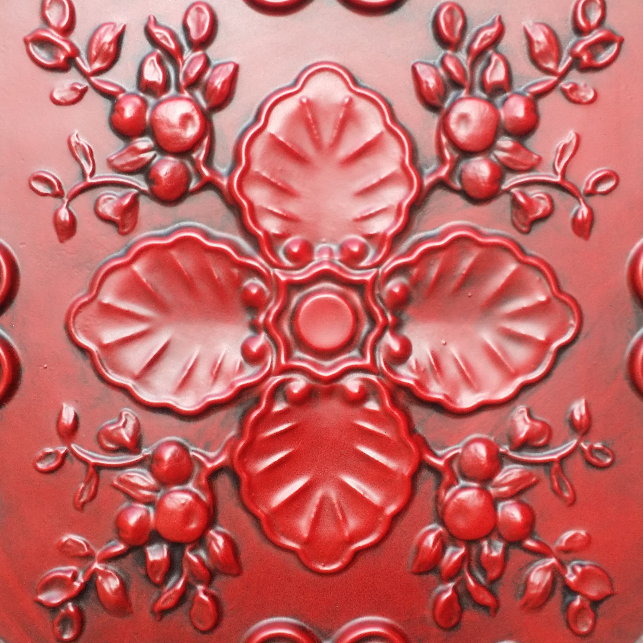 PL19 Faux Tin Antique Red Ceiling Tile 3D Embossed Photography | Etsy