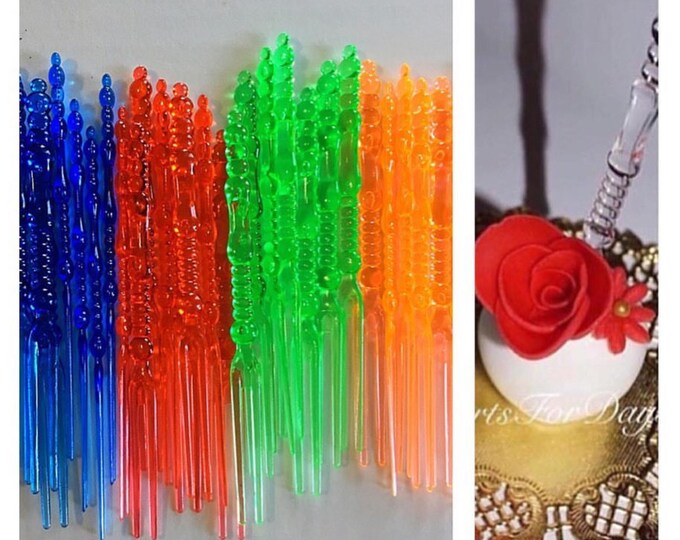 Set of 50 4 Designed Color Sticks. Cake Pop Sticks. Rice Krispy Sticks ...