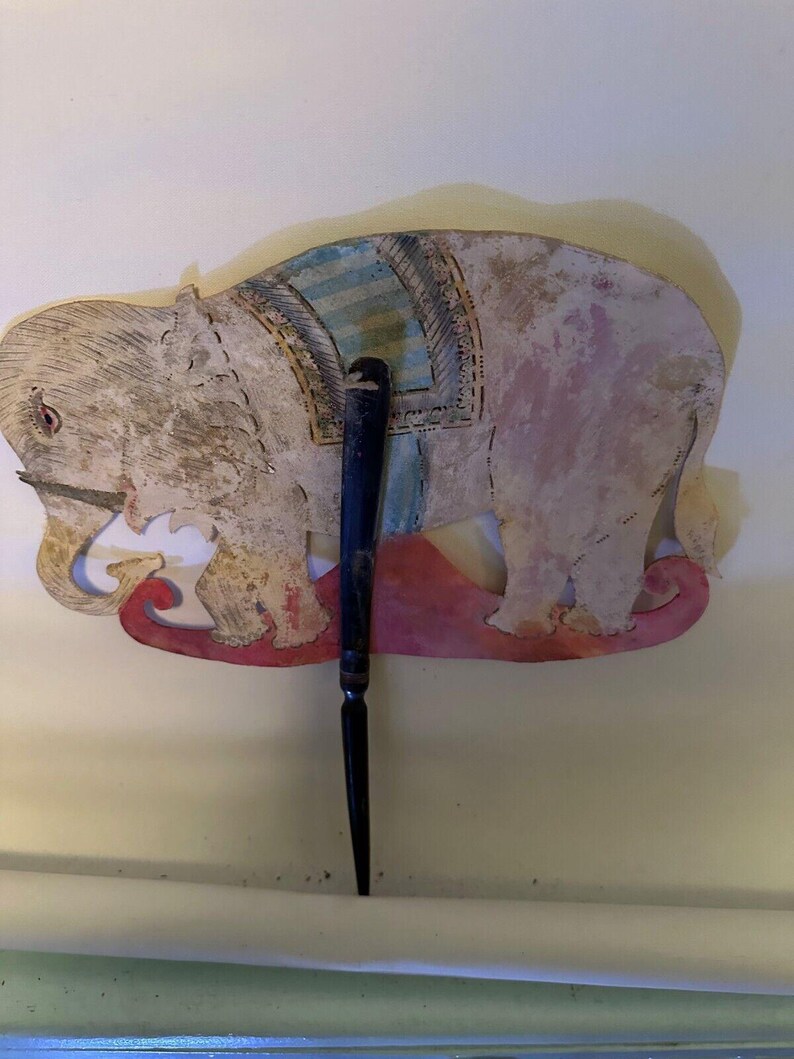 Antique Indonesian Wayang Elephant Shadow Puppet Traditional Javanese ...