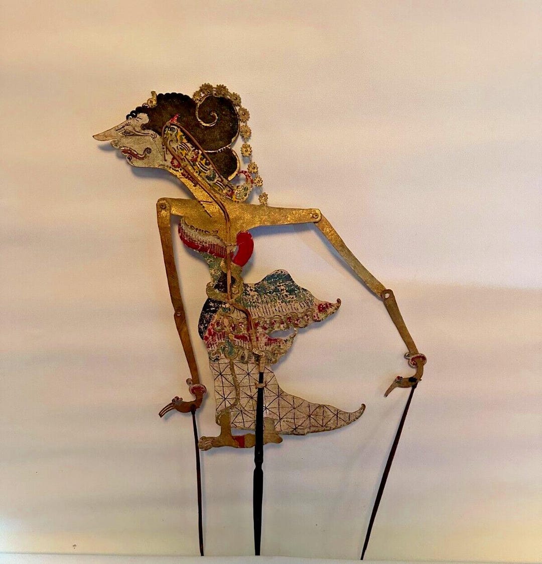 Wayang Kulit Antique Indonesian Shadow Puppet Woman 12"x22" Indonesian ...