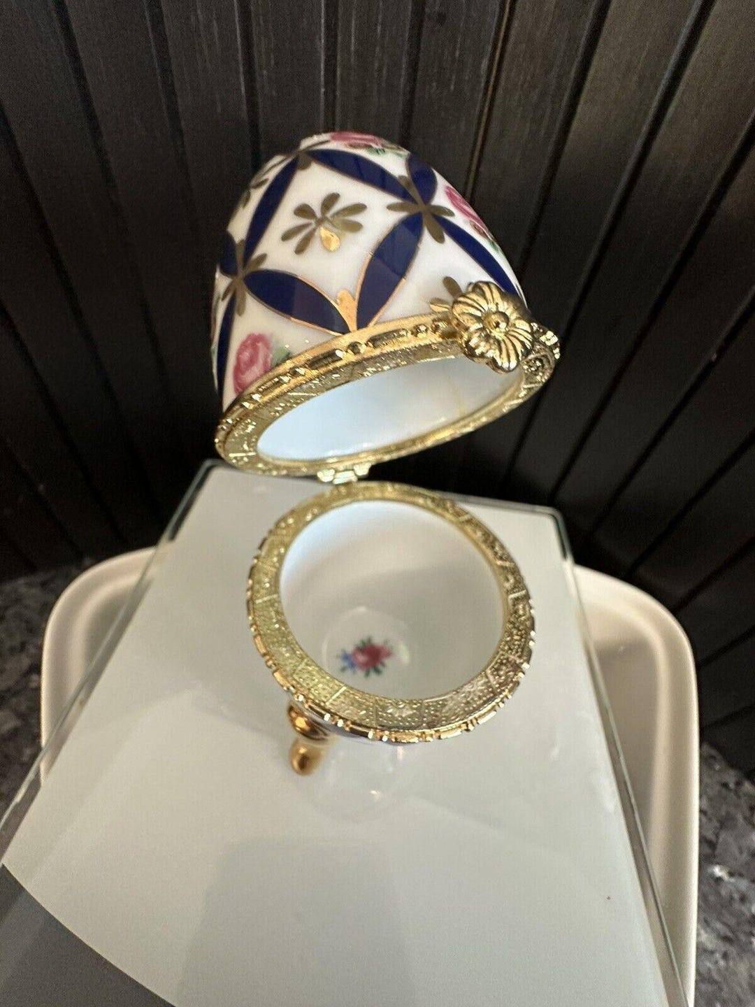 Fabergé Egg Replica – Blue and White Design – 3 Inches Tall - Etsy