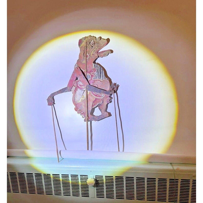 Wayang Kulit Narada Deity Antique Indonesian Shadow Puppet 20 Inches ...