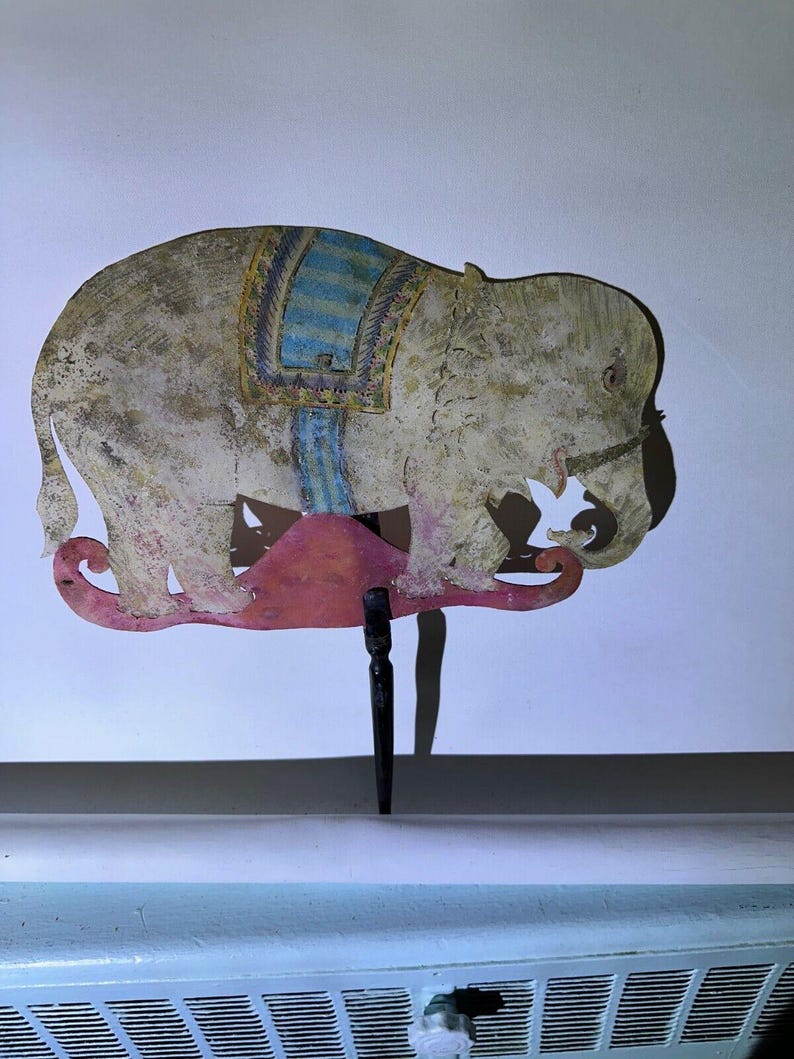 Antique Indonesian Wayang Elephant Shadow Puppet Traditional Javanese ...