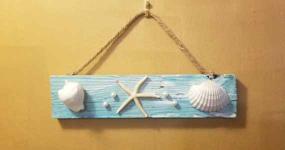 Gorgeous Handmade Beach Theme Wall Art OOAK 11.5x 2.75 | Etsy