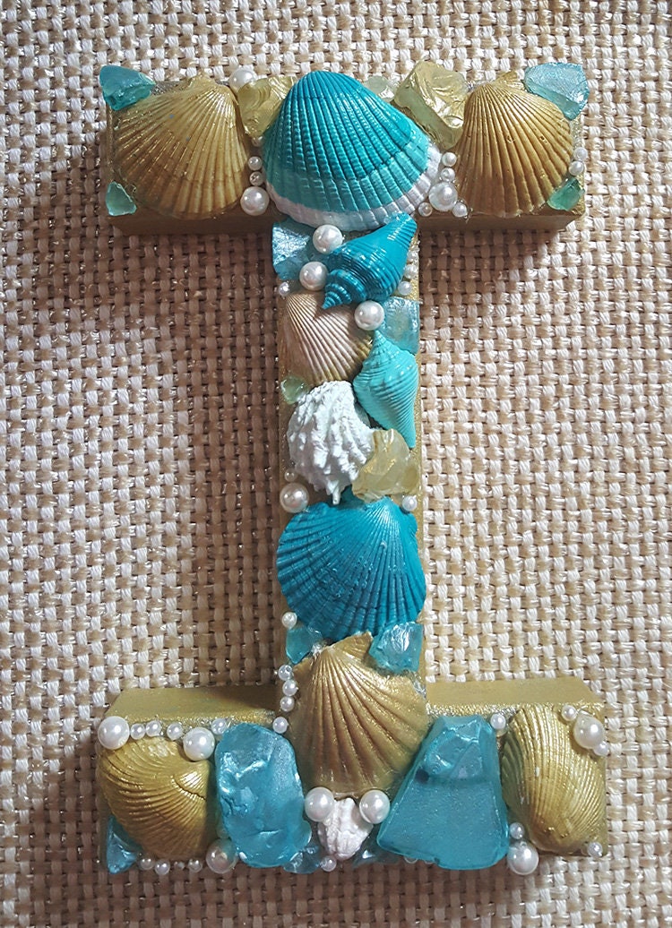 Seashell Letter I Beach Decor Beach Wedding Giftcoastal - Etsy