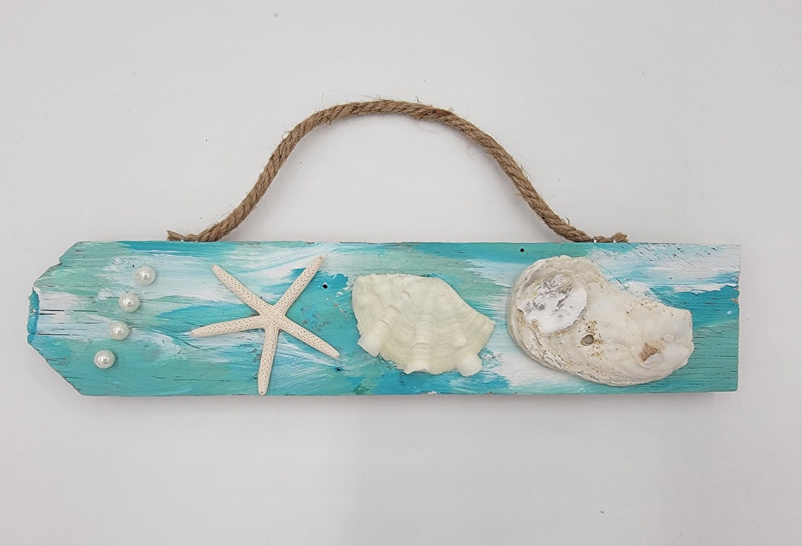 Gorgeous Handmade Beach Theme Wall Art OOAK 11.5x 2.75 Inches - Etsy