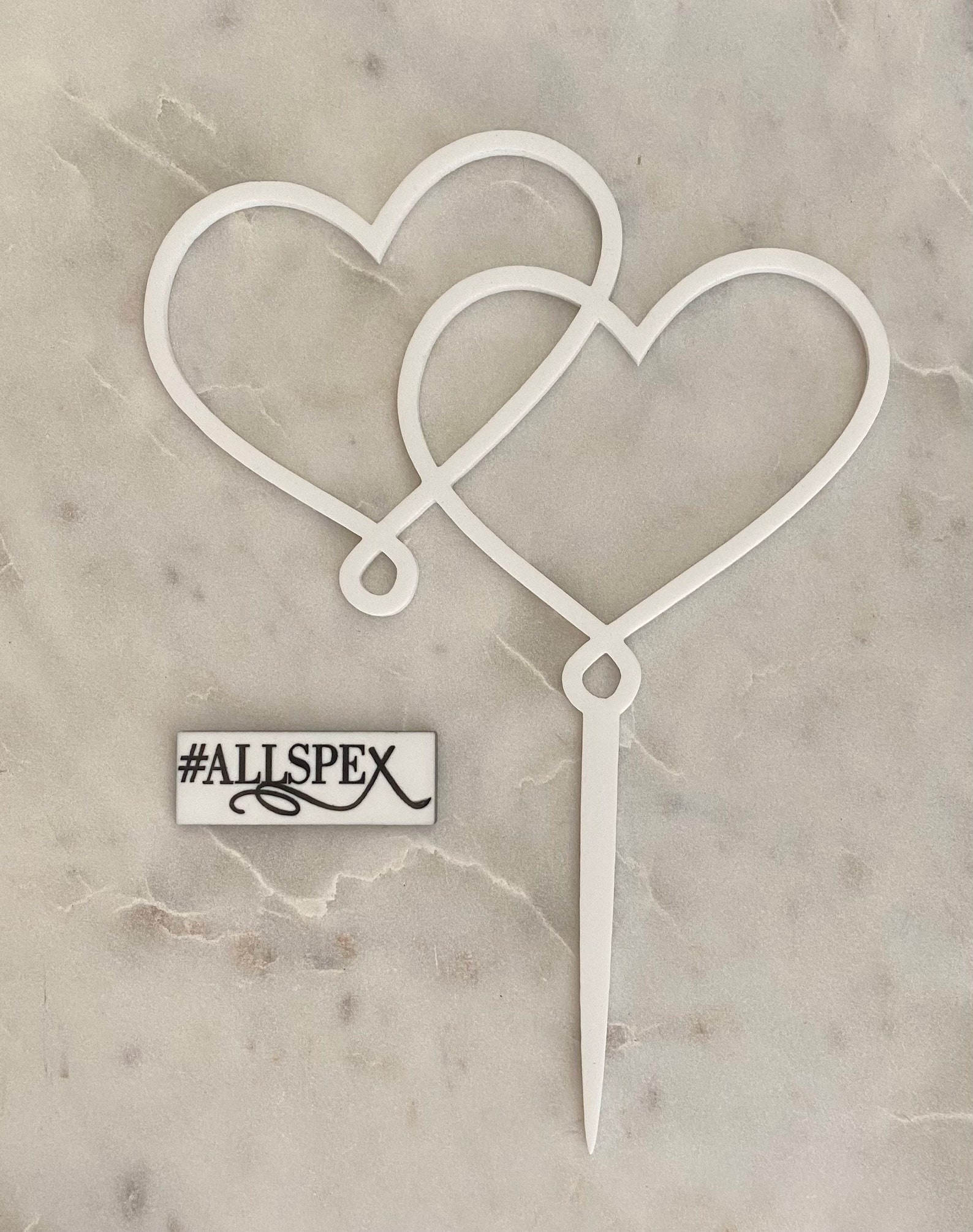 Double Love Hearts Cake Topper Wedding Engagement - Etsy