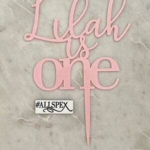 Personalised 1st Birthday Cake Topper Reads: Name is One - Etsy Australia