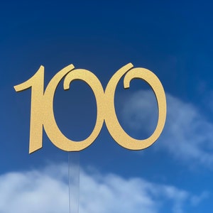 100th Birthday Cake Topper - Number 100 Birthday Cake Decoration - Etsy