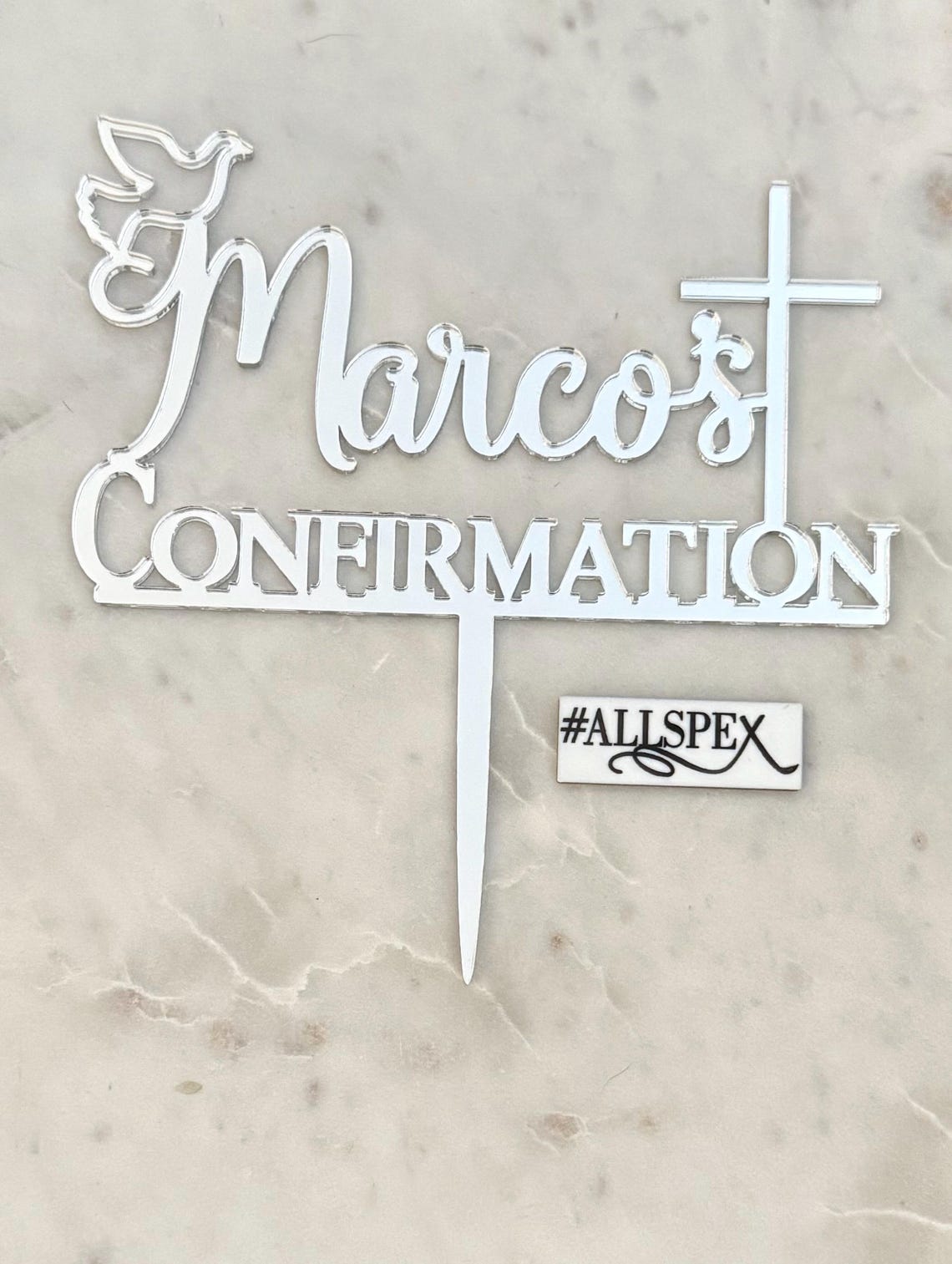 Personalised Confirmation Cake Topper With a Dove and Cross - Etsy