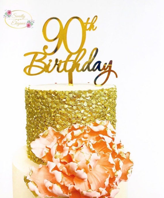 Happy 90th Birthday Cake Topper - Etsy
