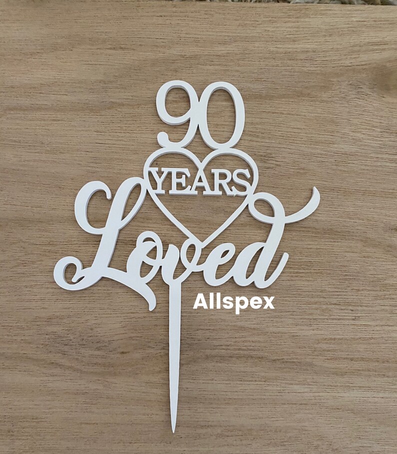 90 Years Loved Cake Topper | Etsy