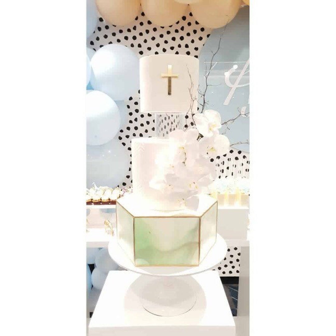 Religious Cross Cake Charm for Front of Christening, Baptism or ...