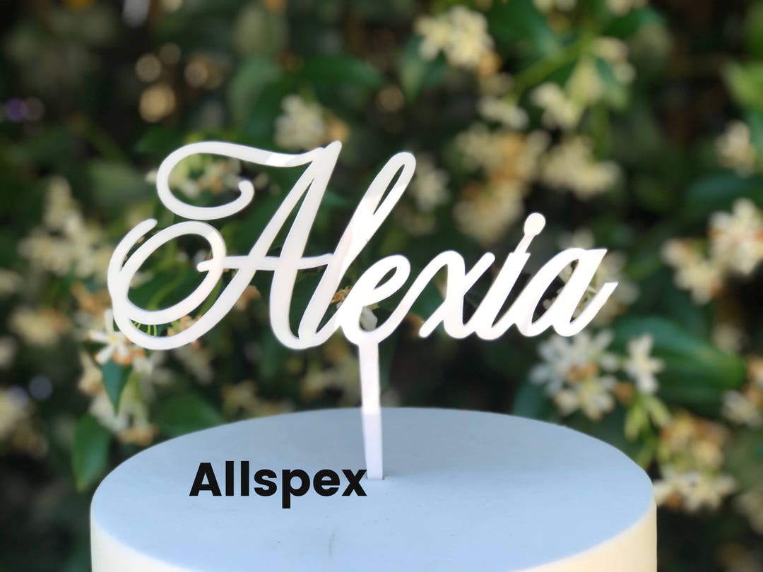 Custom Name Cake Topper Available in a Range of Acrylic Colours or in ...