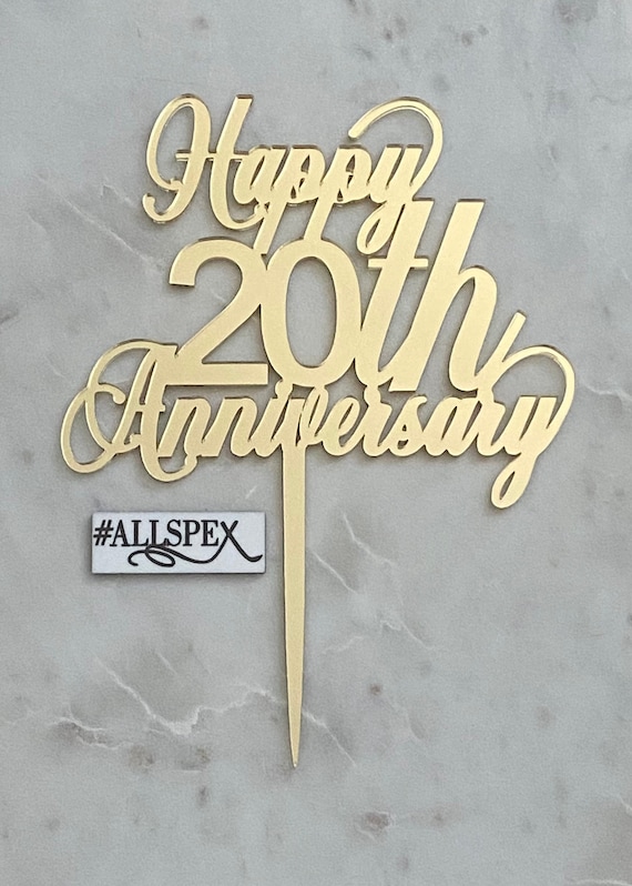 Happy 20th Anniversary Cake Topper - Etsy