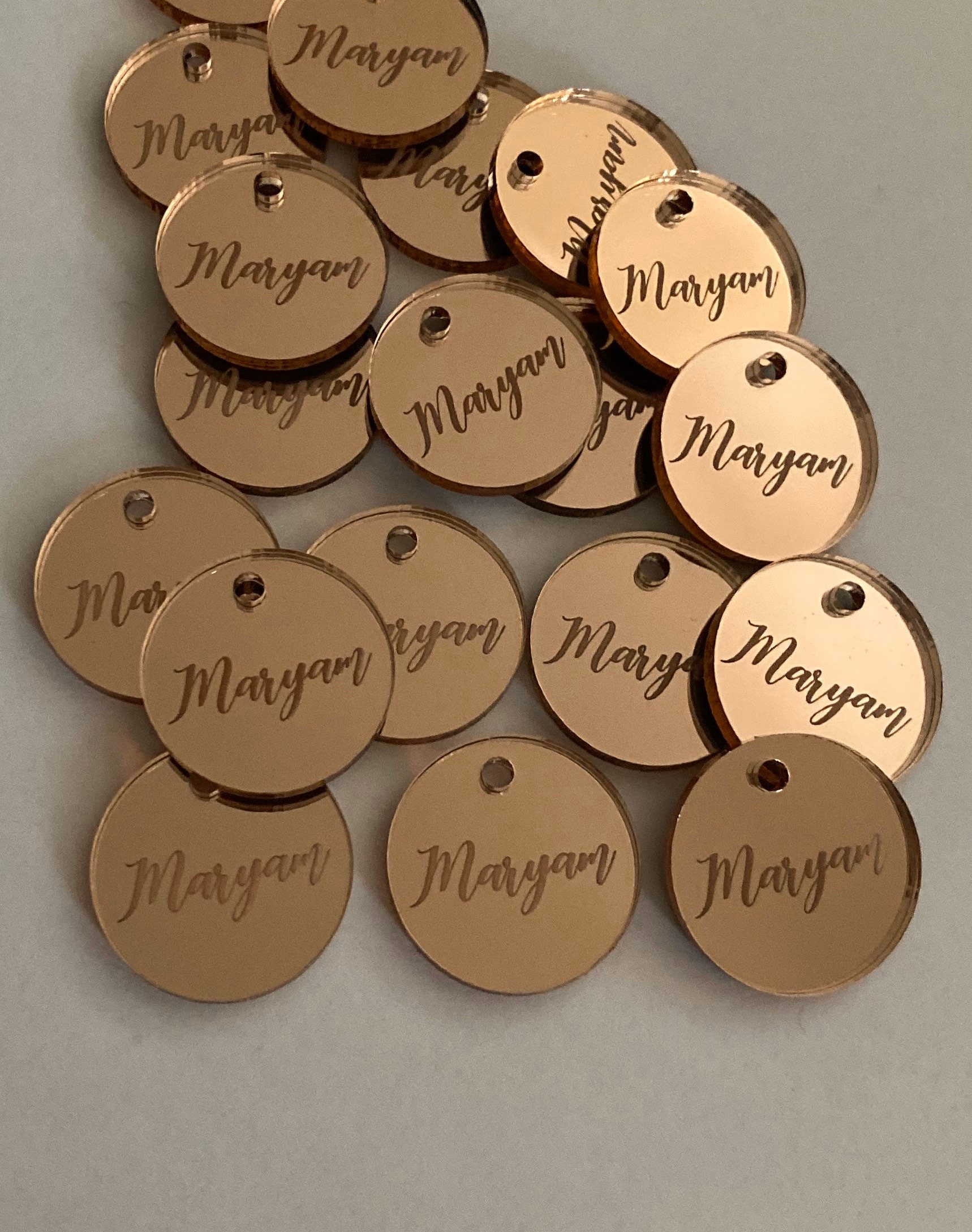 Acrylic Laser Engraved Round Circle Name Gift/Favour Event | Etsy