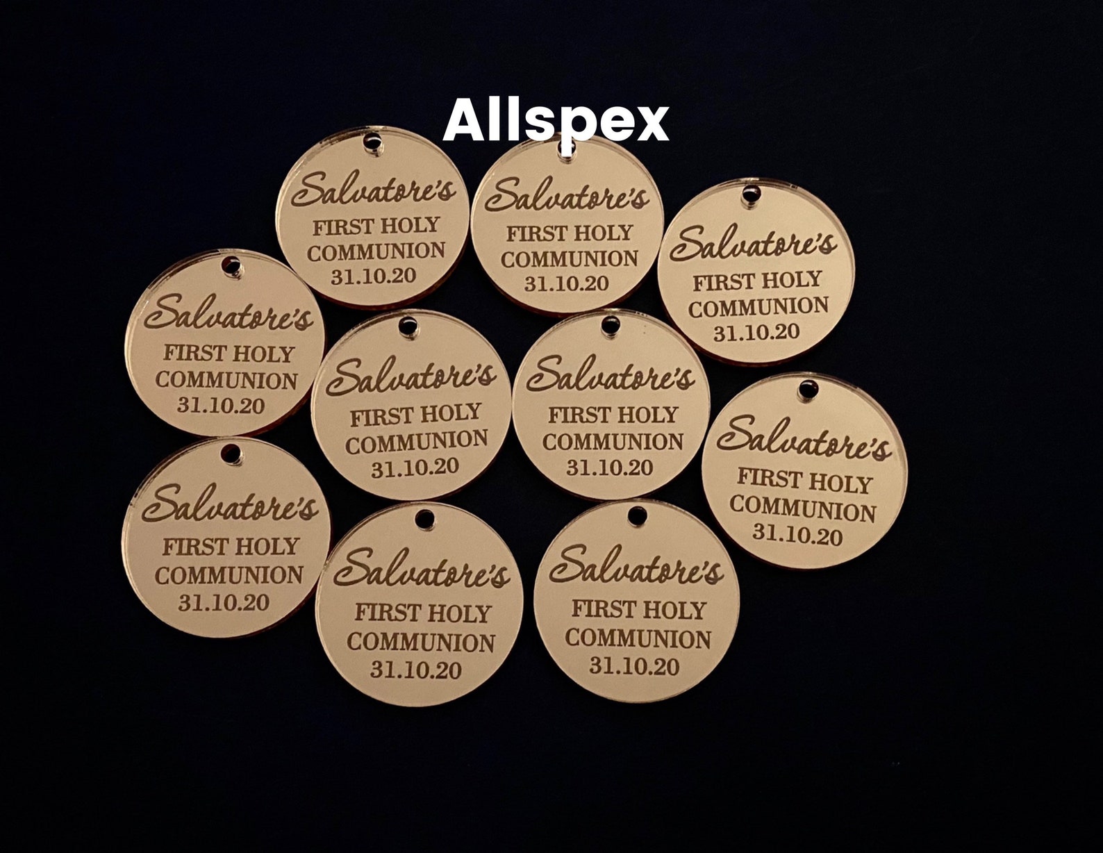 Acrylic Laser Engraved Round Circle Holy Communion Gift/favour | Etsy