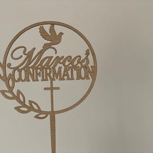 Personalised Confirmation Cake Topper With Cross and Dove - Etsy