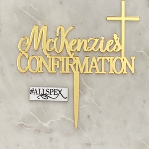 Personalised Confirmation Cake Topper With a Cross - Etsy